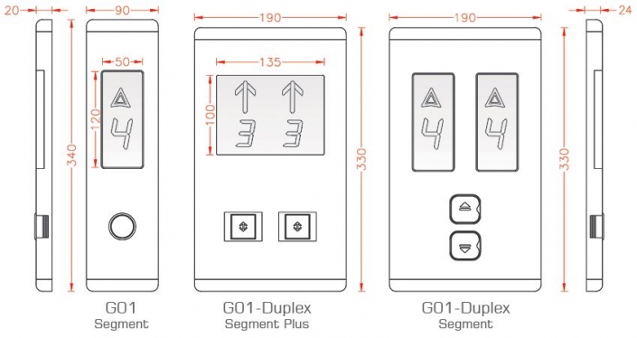 شستی طبقات مدل G01 - شستی آسانسور مدیا 72030-021