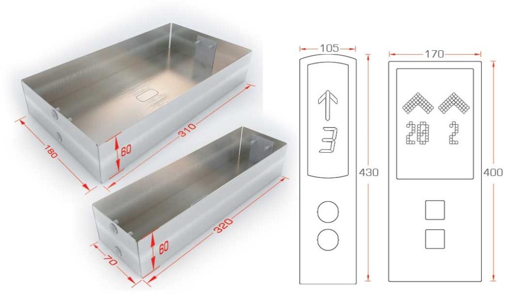 شستی طبقه طرح Fuji - شستی آسانسور مدیا 72030-021
